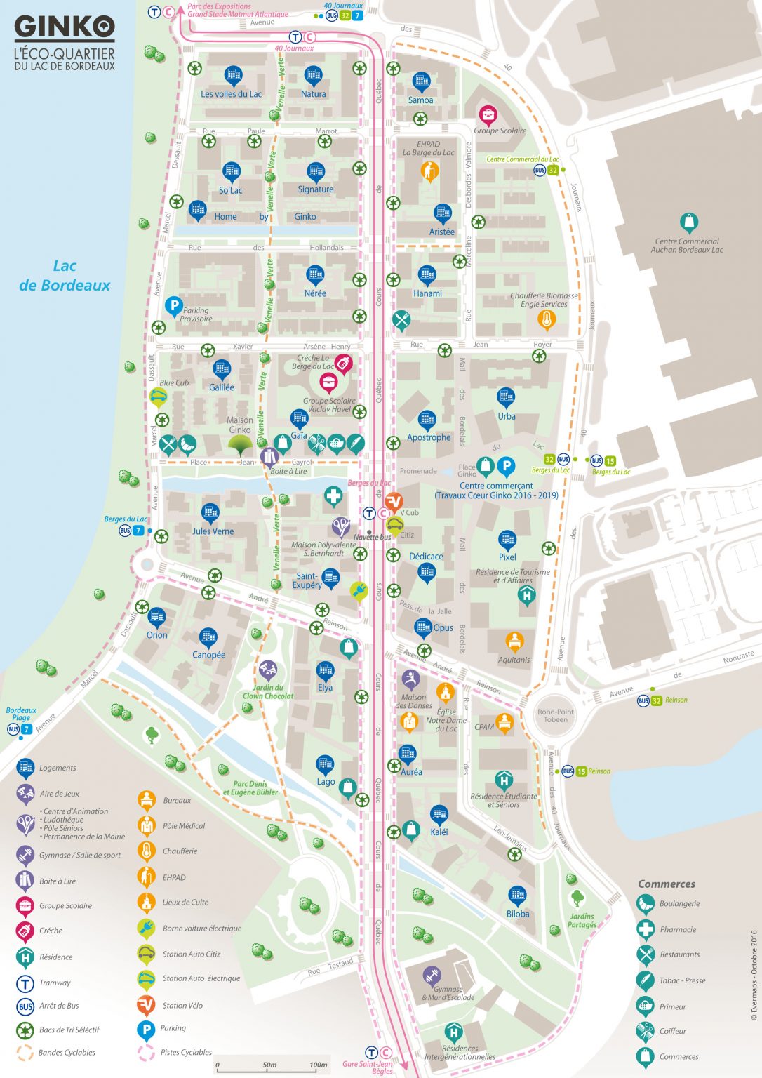 Plan du quartier - Eco Quartier Ginko Bordeaux